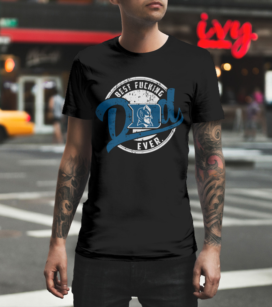 Best Dad Ever Devils Blue Icon Emblem T-Shirt