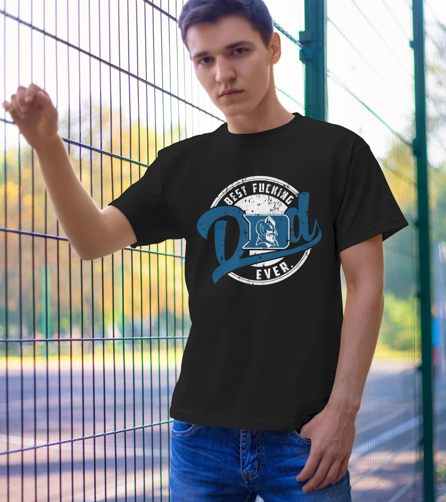 Best Dad Ever Devils Blue Icon Emblem T-Shirt