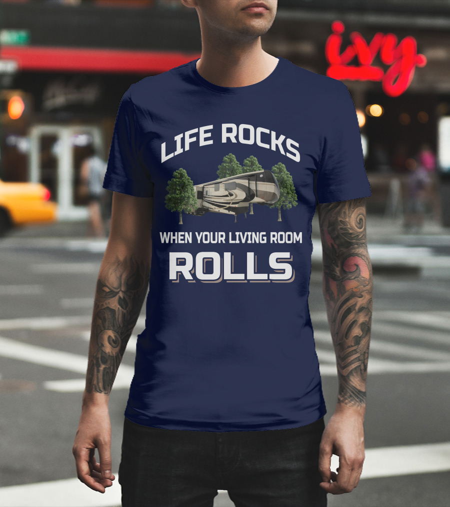 LIFE ROCKS WHEN YOUR LIVING ROOM ROLLS DRV Fullhouse JX450 T-Shirt