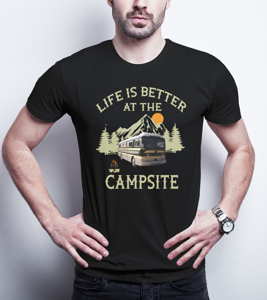 Life Is Better At The Campsite Vintage RV Camping Adventure T-Shirt
