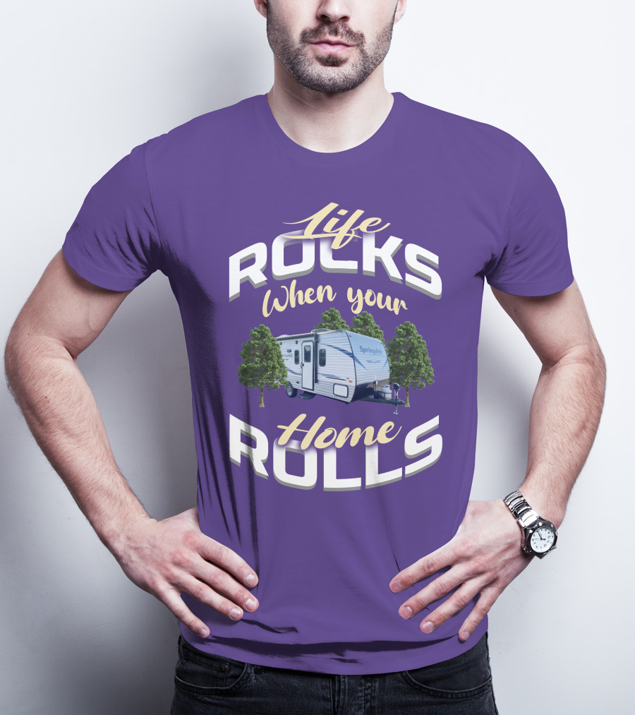 Life Rocks When Your Home Rolls Keystone RV Trailers T-Shirt