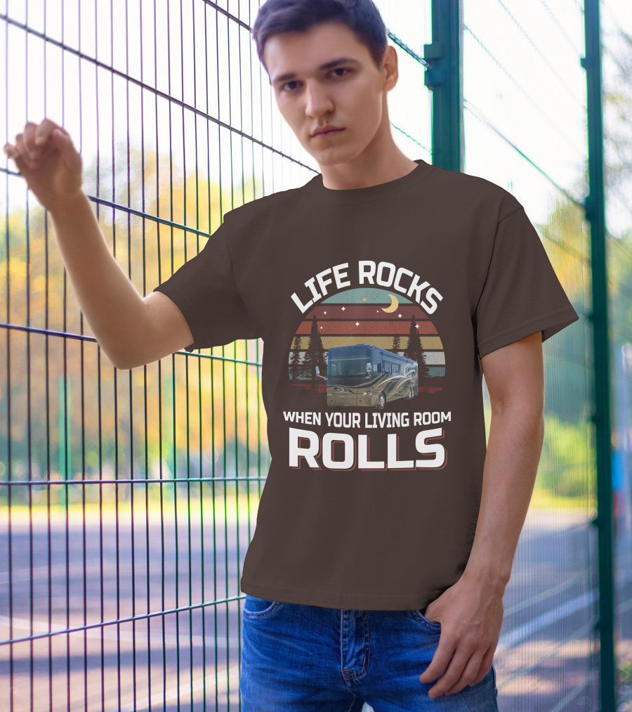 Life Rocks When Your Living Room Rolls Tiffin Motorhomes Allegro Bus T-Shirt