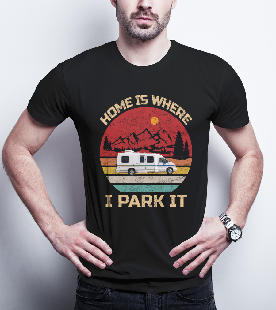 Home Is Where I Park It 95 Rialta Mountains Sun Retro T-Shirt