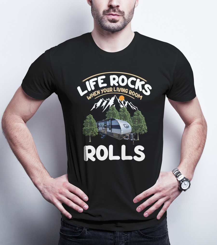 Life Rocks When Your Living Room Rolls Cherokee Grey Wolf 23DBH T-Shirt