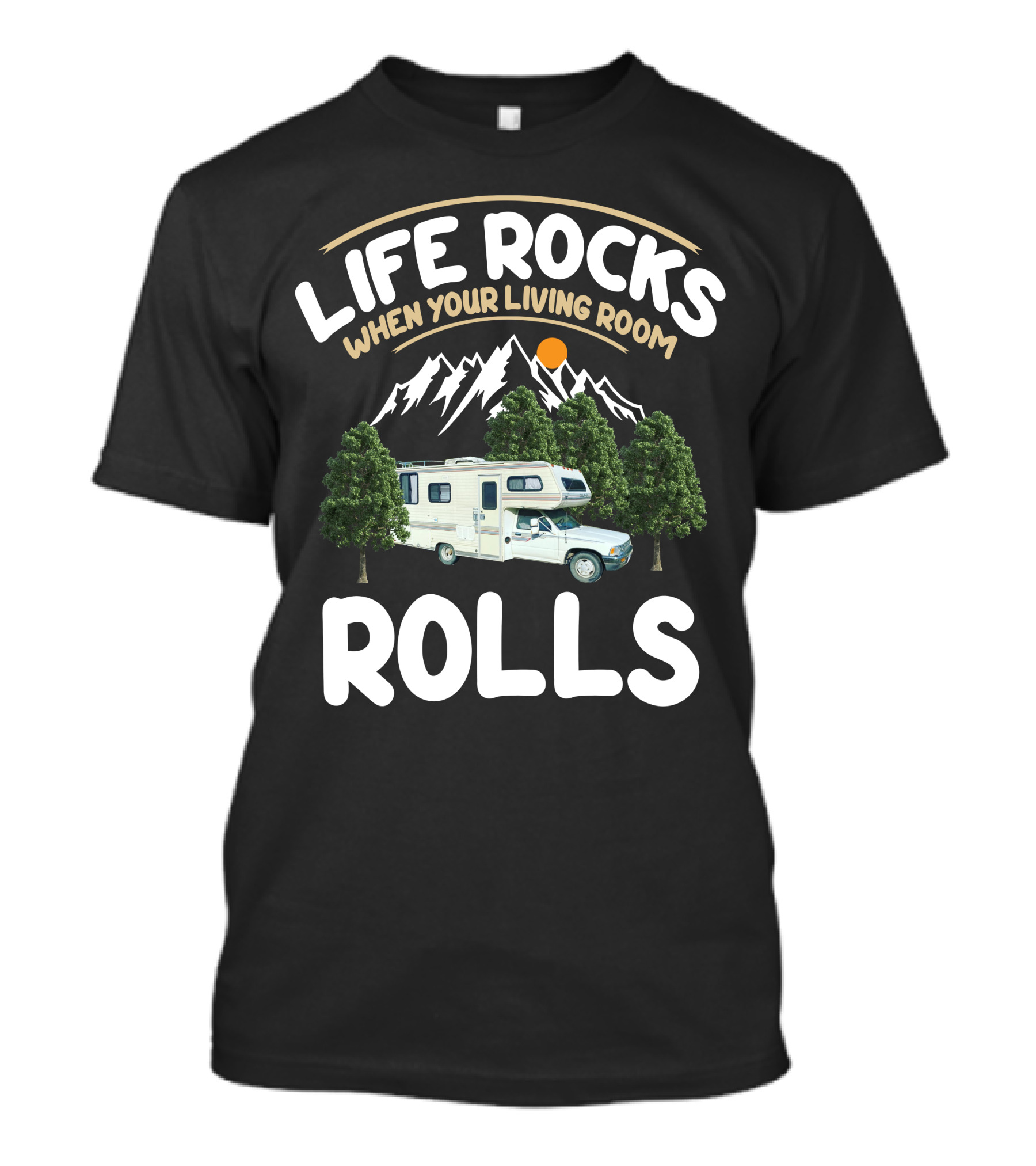 Life Rocks When Your Living Room Rolls 89 Toyota Dolphin Camper Adventure T-Shirt