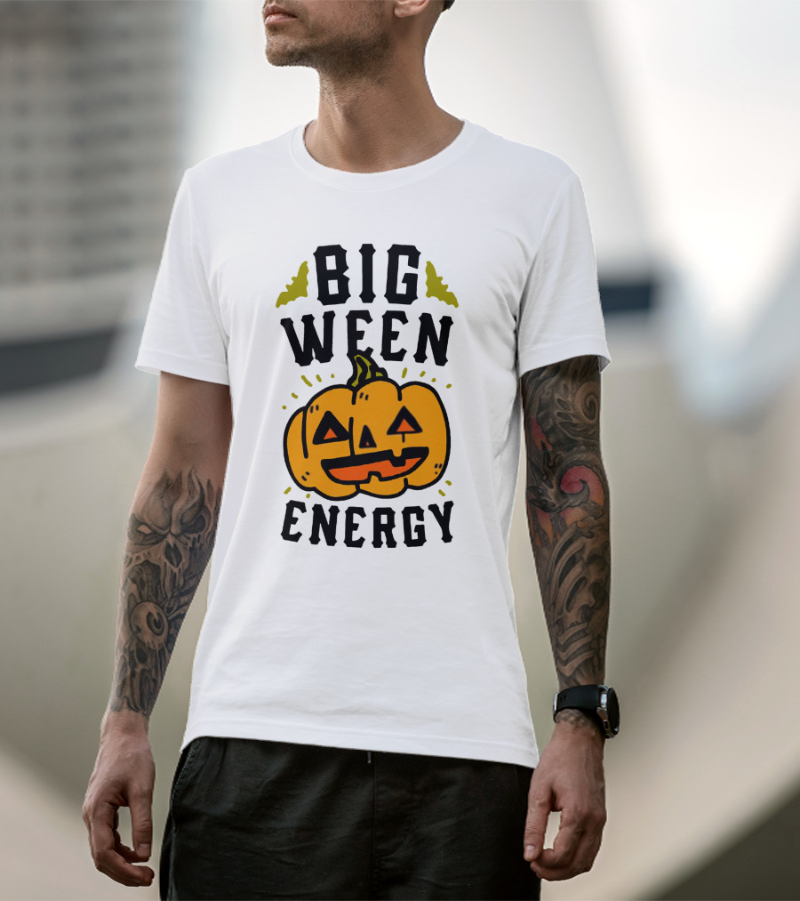 Big Ween Energy Pumpkin Halloween Jack-O'-Lantern T-Shirt