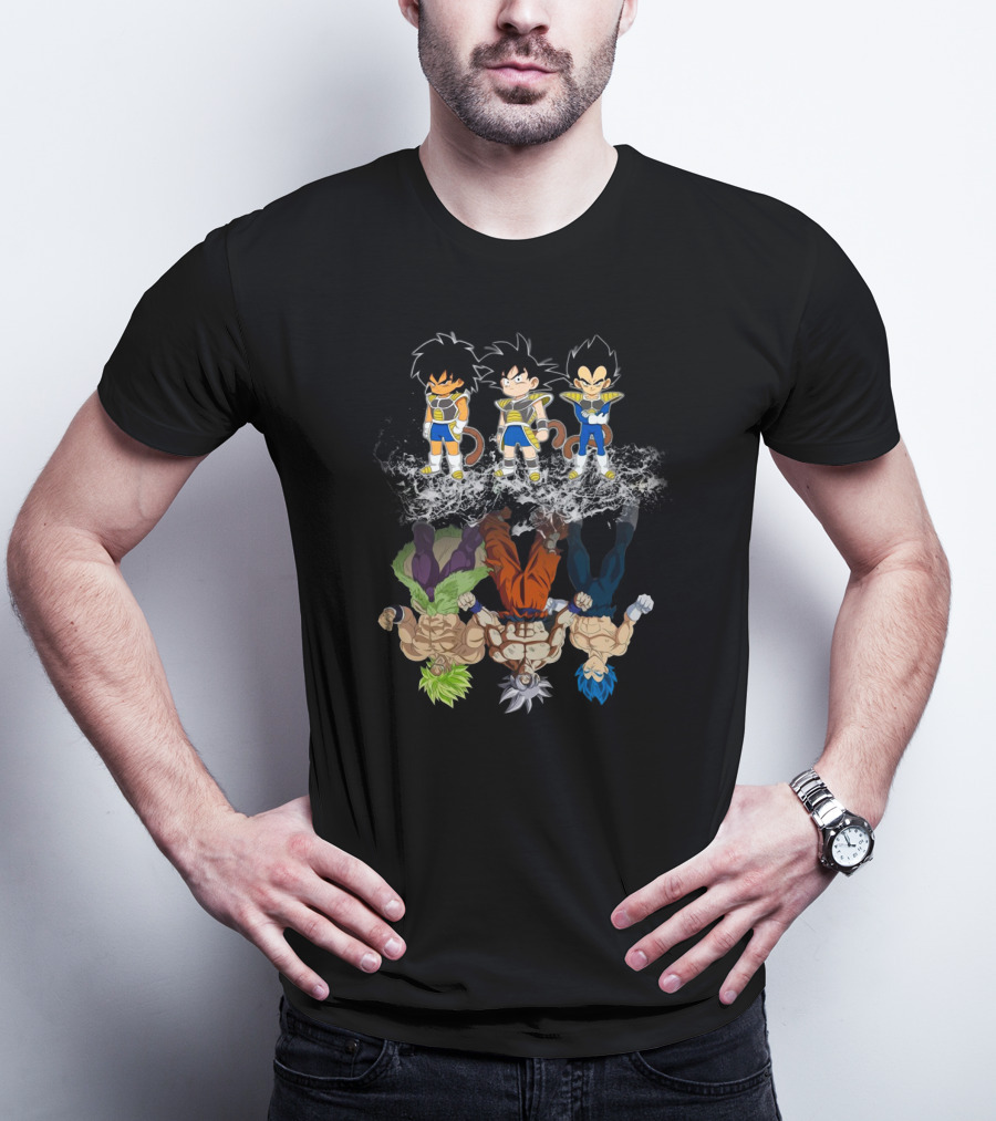 Broly Goku Vegeta Saiyan Reflection Super Saiyan Transformations T-Shirt