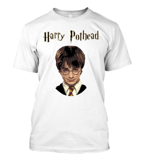 Harry Pothead Wizard Character Parody With Glasses And Lightning Font T-Shirt