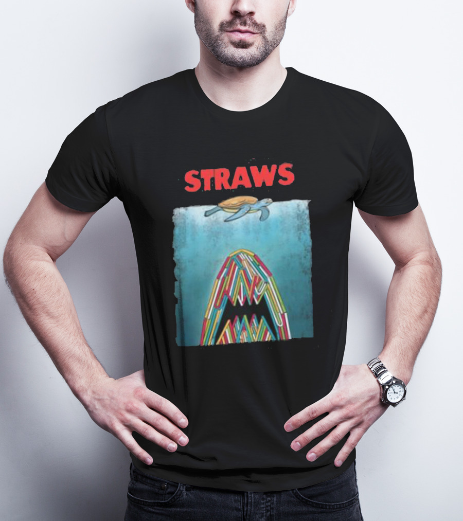 STRAWS Turtle Ocean Straws Mouth T-Shirt