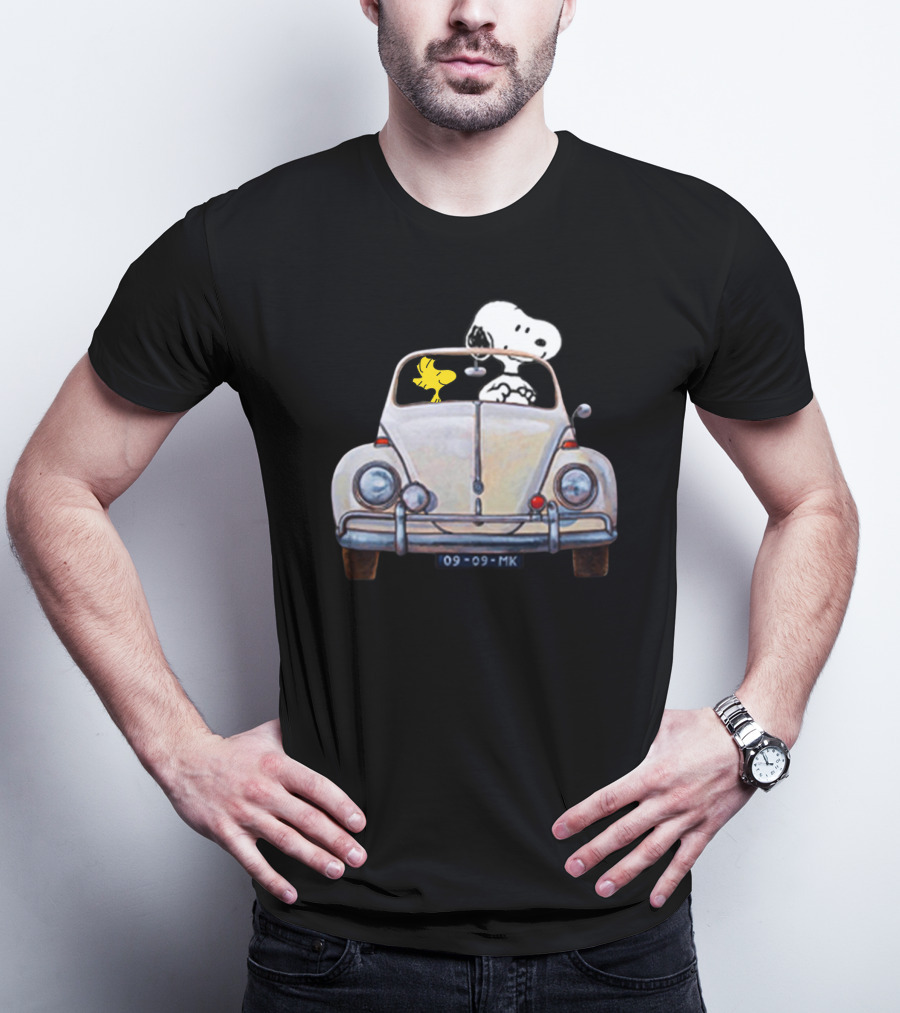Snoopy And Woodstock 09-09-MK Car Adventure T-Shirt