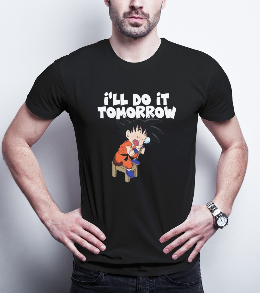 Goku I'll Do It Tomorrow Eating Ice Cream T-Shirt