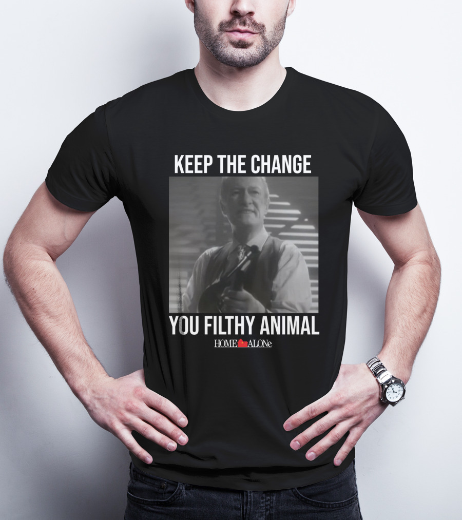 Keep The Change You Filthy Animal Home Alone Retro Movie Scene T-Shirt