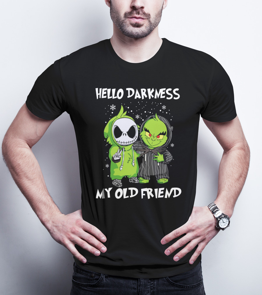 Hello Darkness My Old Friend Baby Jack And Grinch T-Shirt