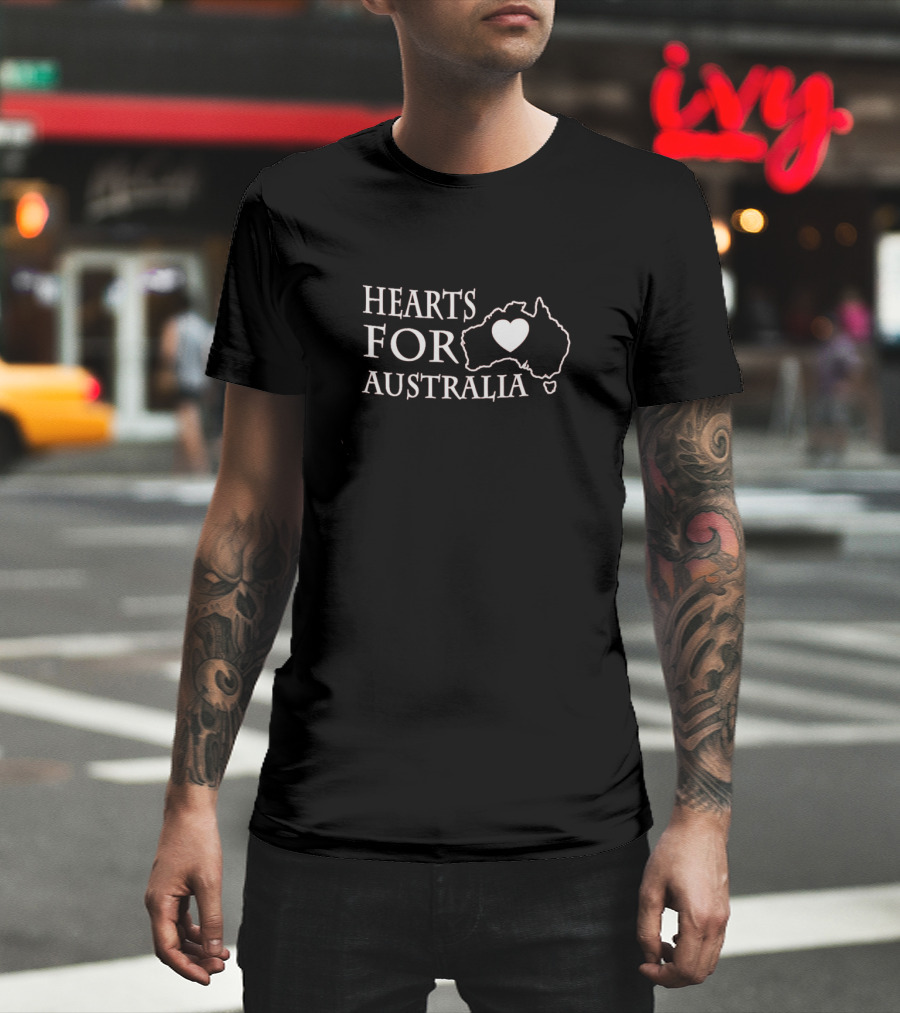 Hearts For Australia Map With Heart Inside T-Shirt