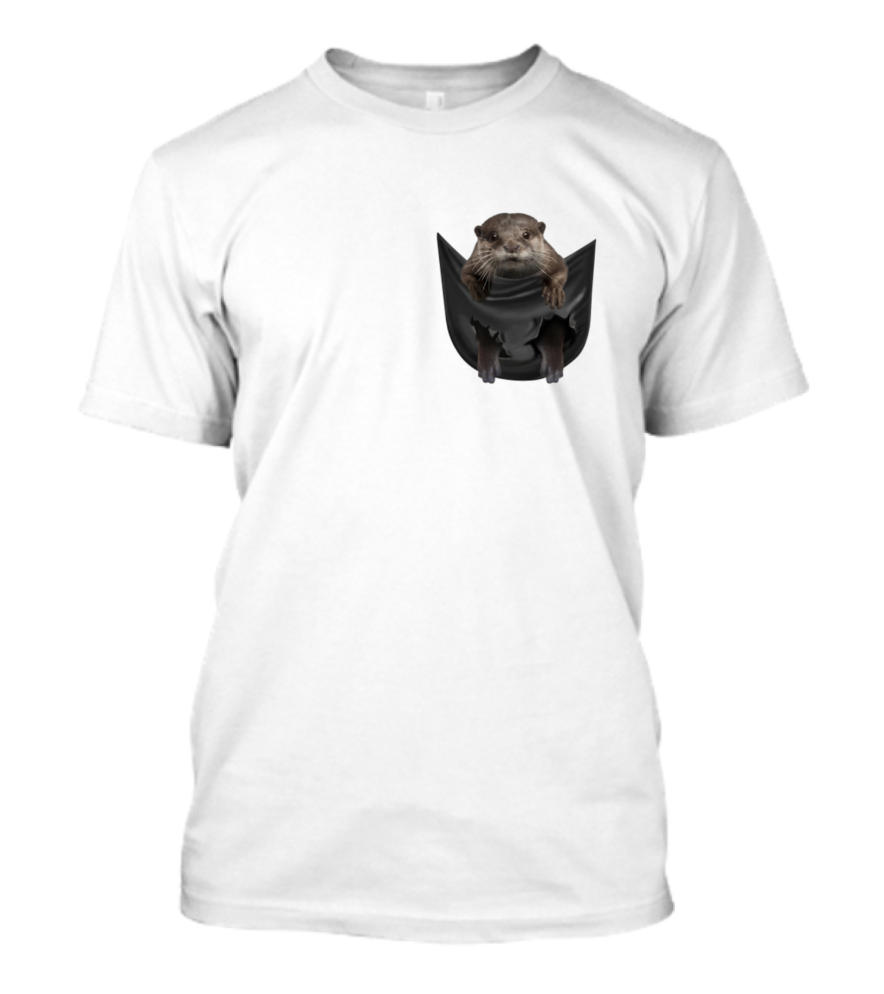 Otter In Black Pocket T-Shirt