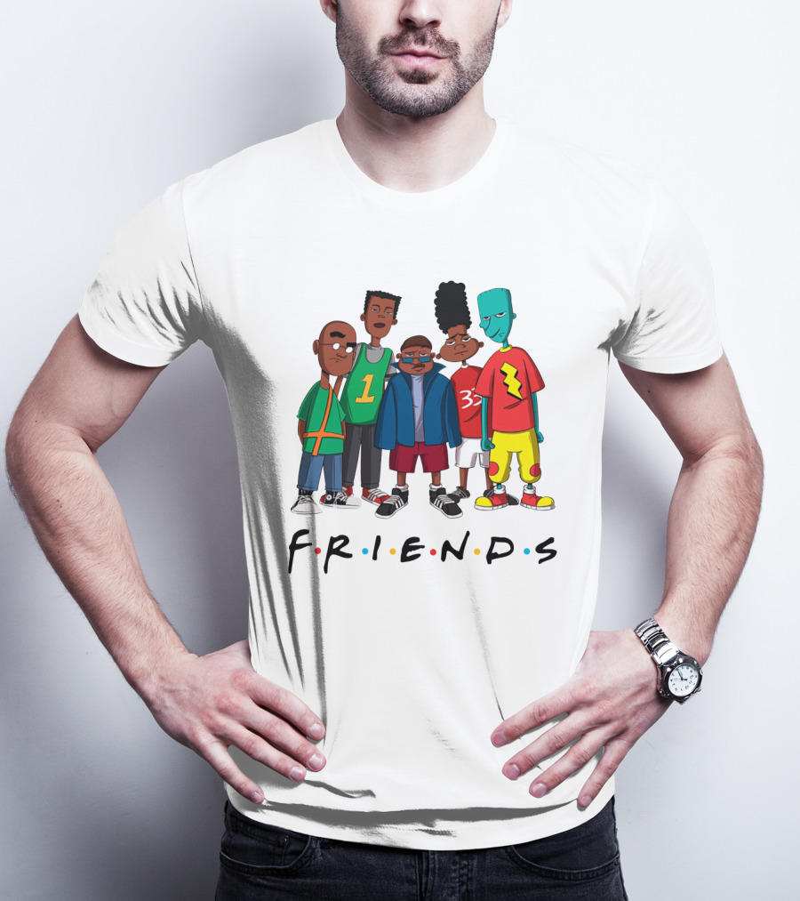 F.R.I.E.N.D.S Characters With 90s Animated T-Shirt