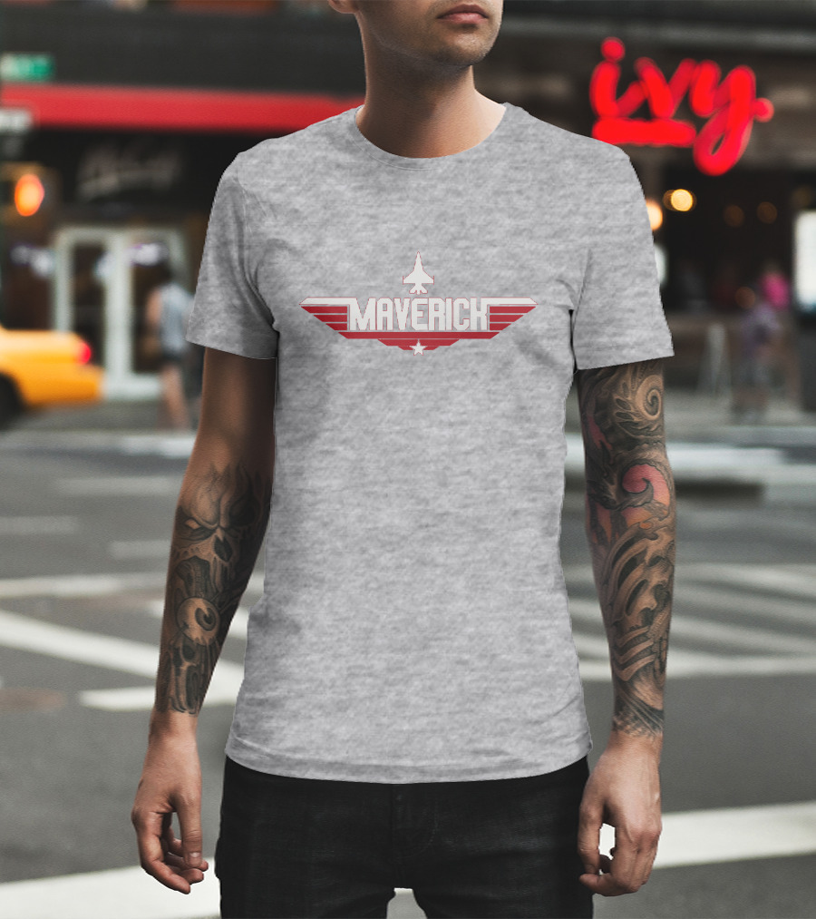 Maverick Fighter Jet Winged Emblem T-Shirt