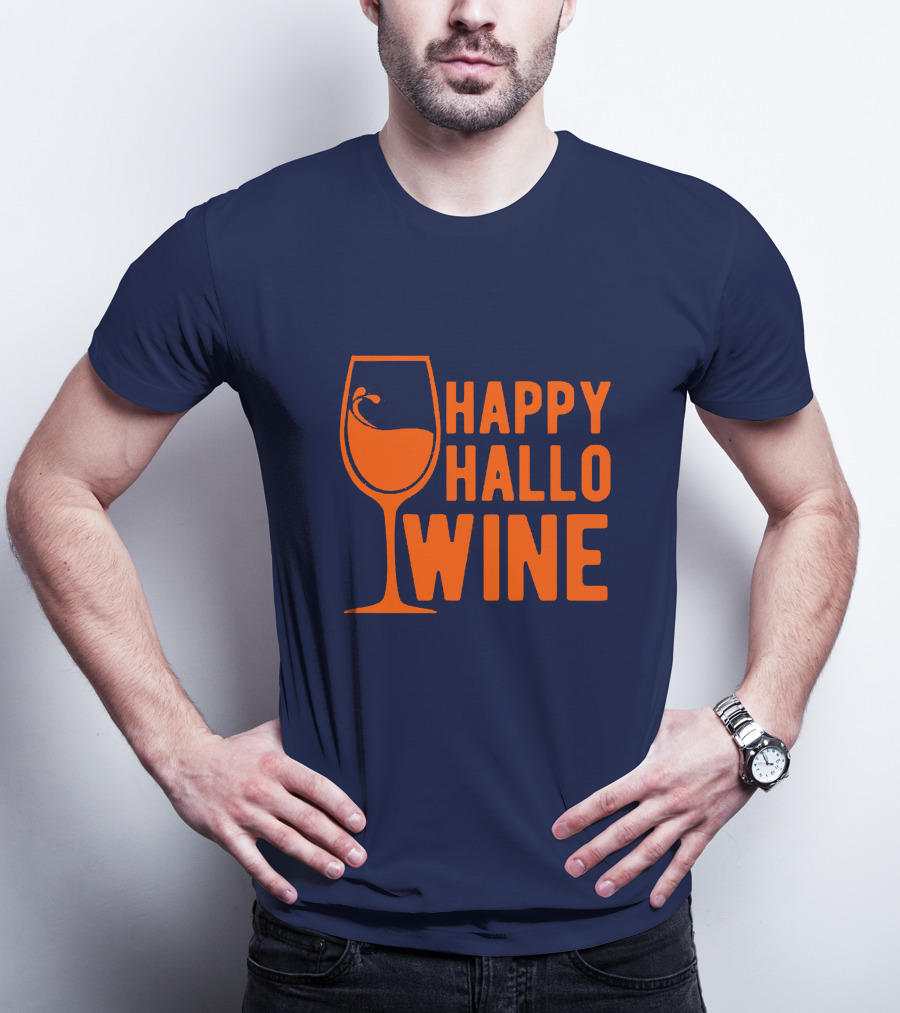 Happy HalloWine Wine Glass Halloween T-Shirt