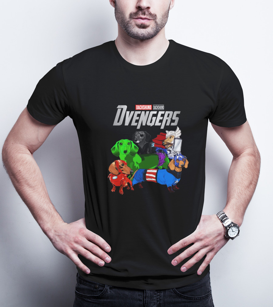 Marvel Avengers Endgame Dachshund Dvengers Dogs As Superheroes T-Shirt