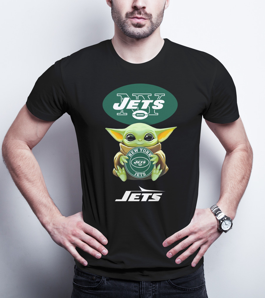 New York Jets Baby Yoda Hug Jets T-Shirt