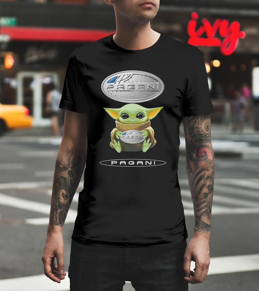 Baby Yoda Holding Pagani Automobili Modena T-Shirt