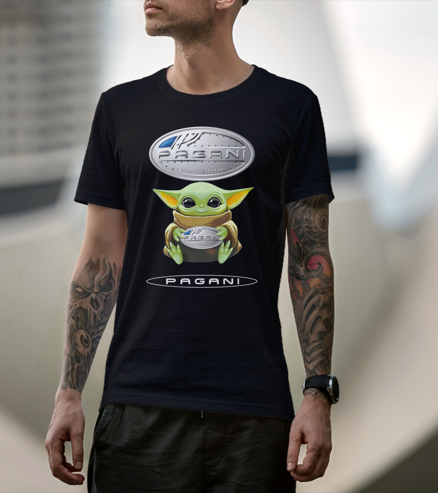 Baby Yoda Holding Pagani Automobili Modena T-Shirt