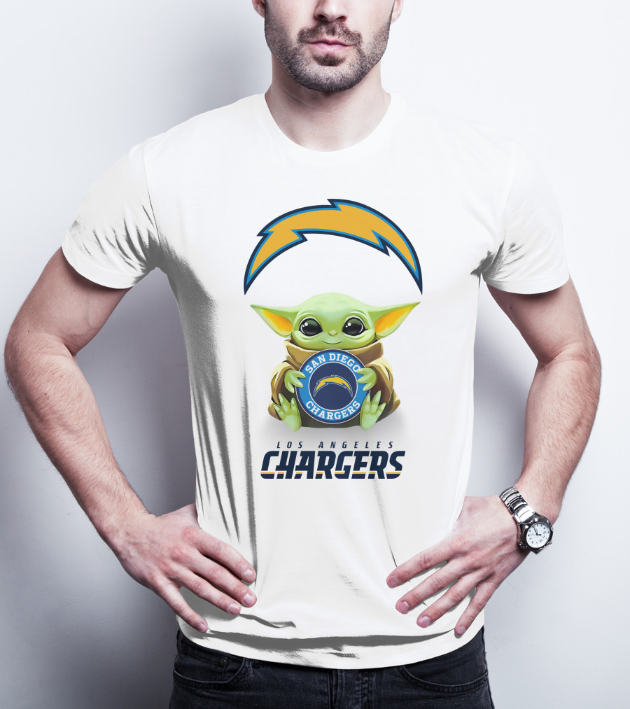 Baby Yoda Hug Los Angeles Chargers San Diego Chargers T-Shirt
