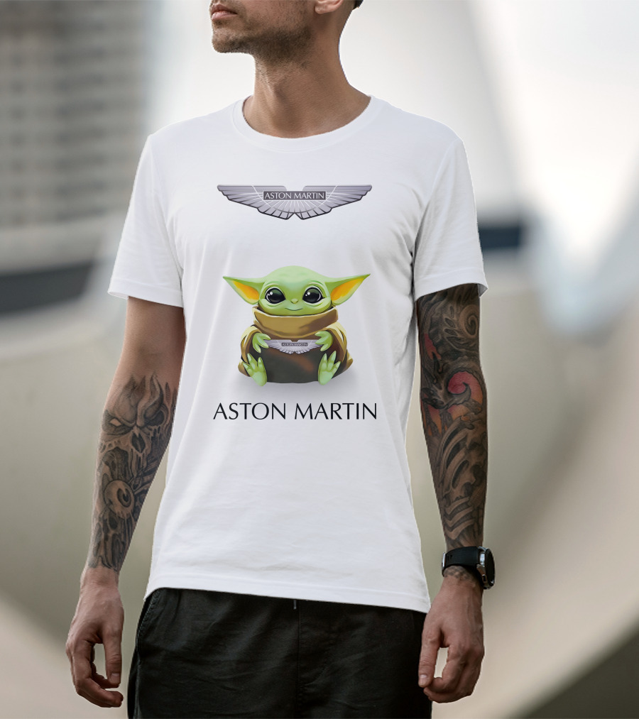 Aston Martin Baby Yoda Hugging T-Shirt
