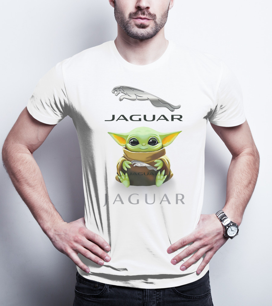 Baby Yoda Holding Jaguar Logo With Jaguar T-Shirt