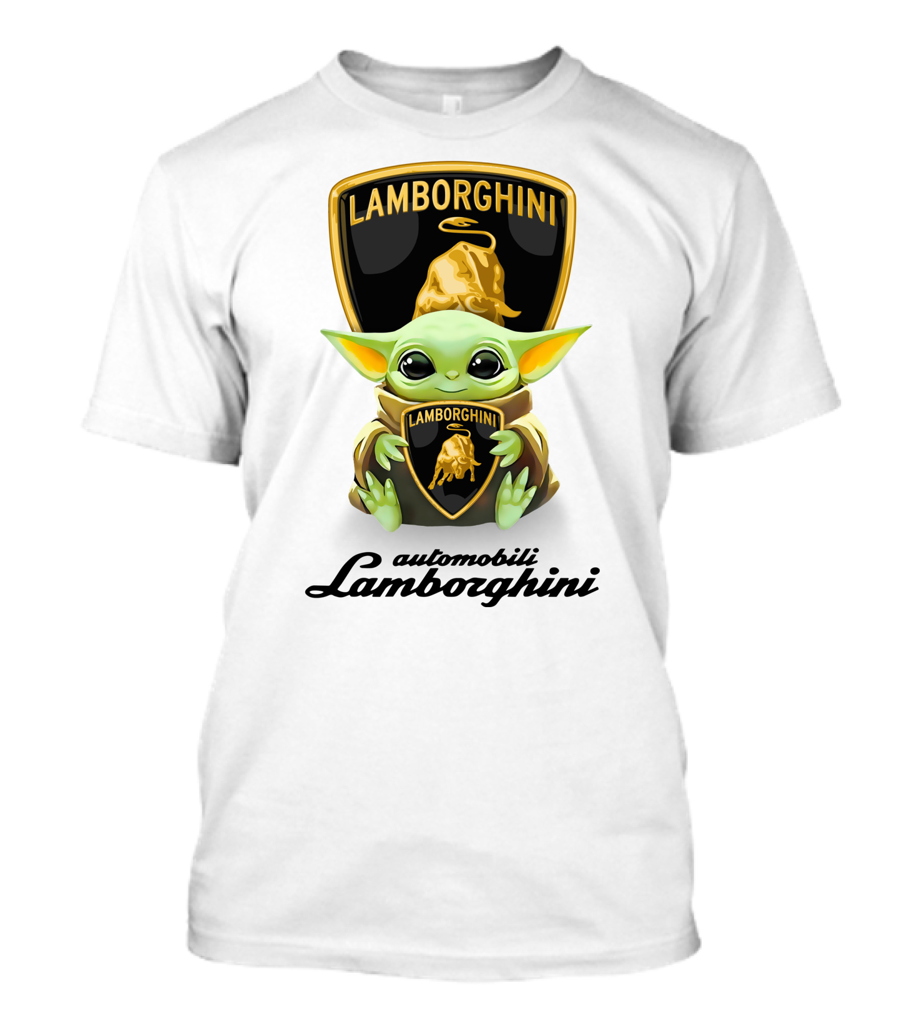 Baby Yoda Hugging Automobili Lamborghini T-Shirt