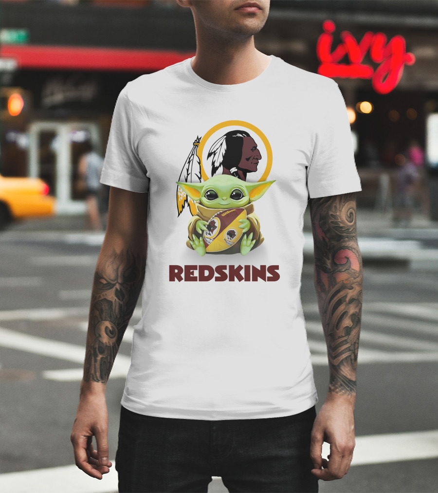 Baby Yoda Hug Redskins Football Washington T-Shirt