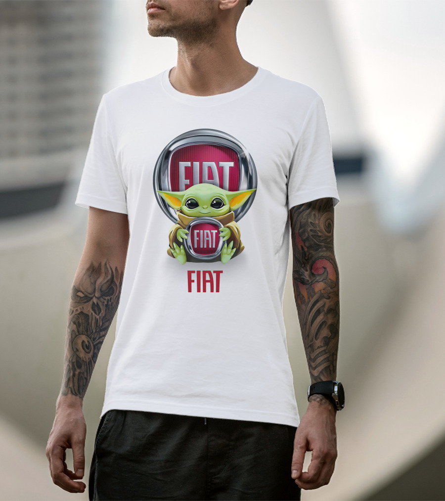 Grogu Hug Fiat Logo Display T-Shirt