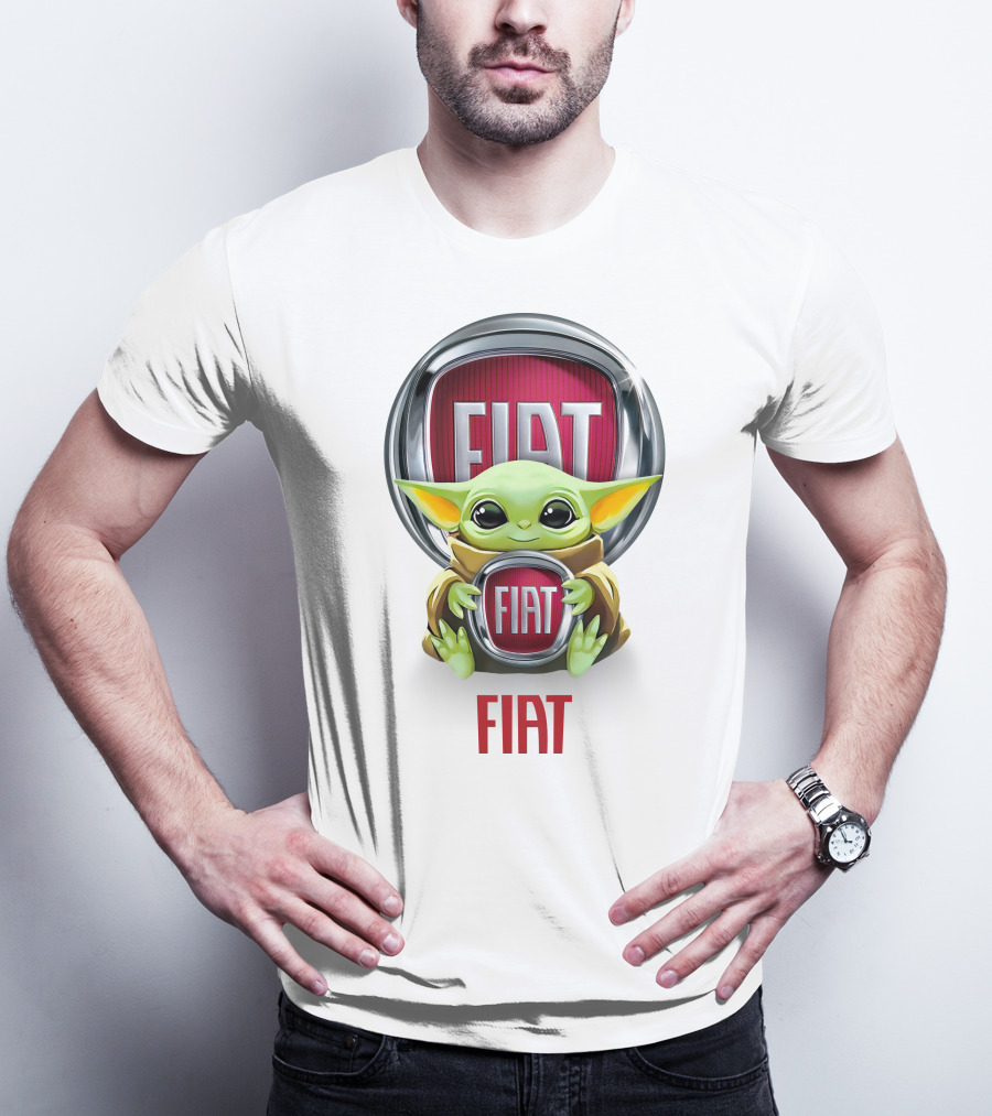 Grogu Hug Fiat Logo Display T-Shirt