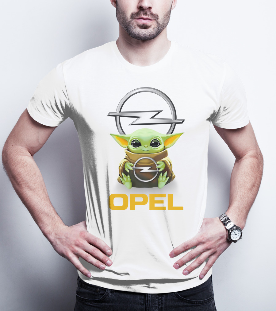 Grogu Hug Opel Logo White T-Shirt