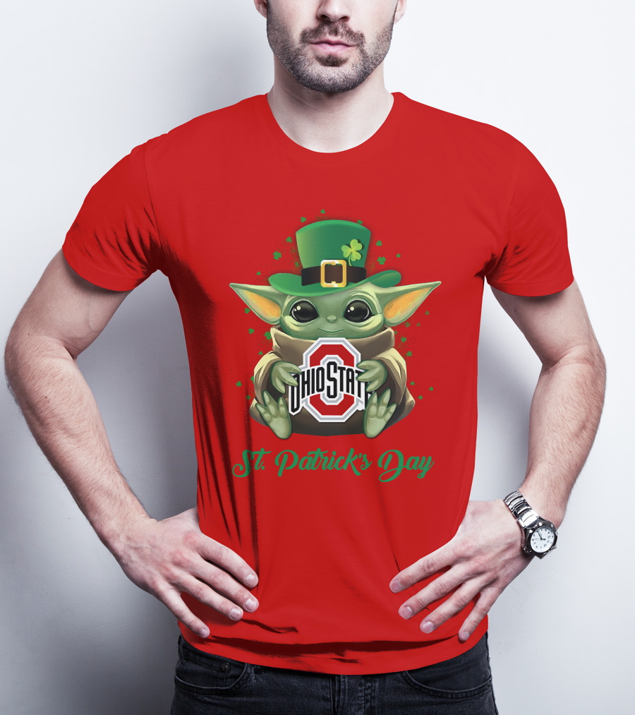 Ohio State Buckeyes Baby Yoda St. Patrick's Day T-Shirt