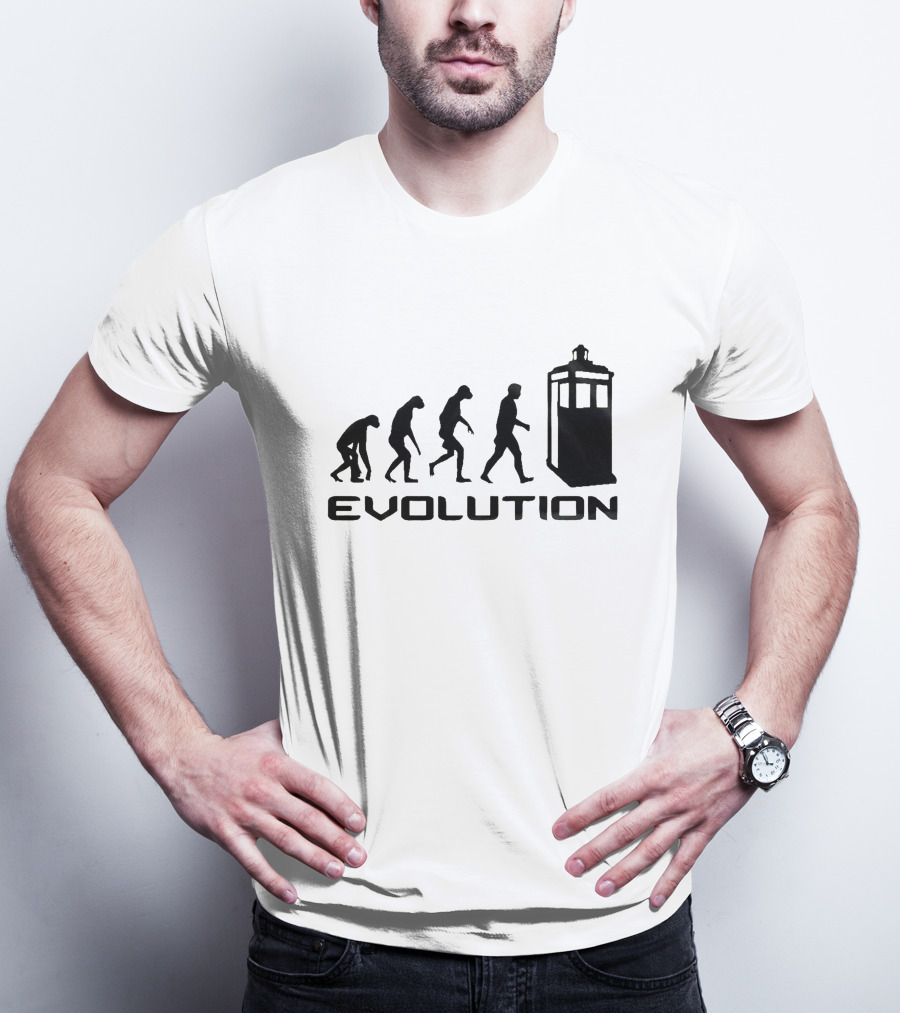 Whovians Evolution TARDIS Silhouette Transformation T-Shirt