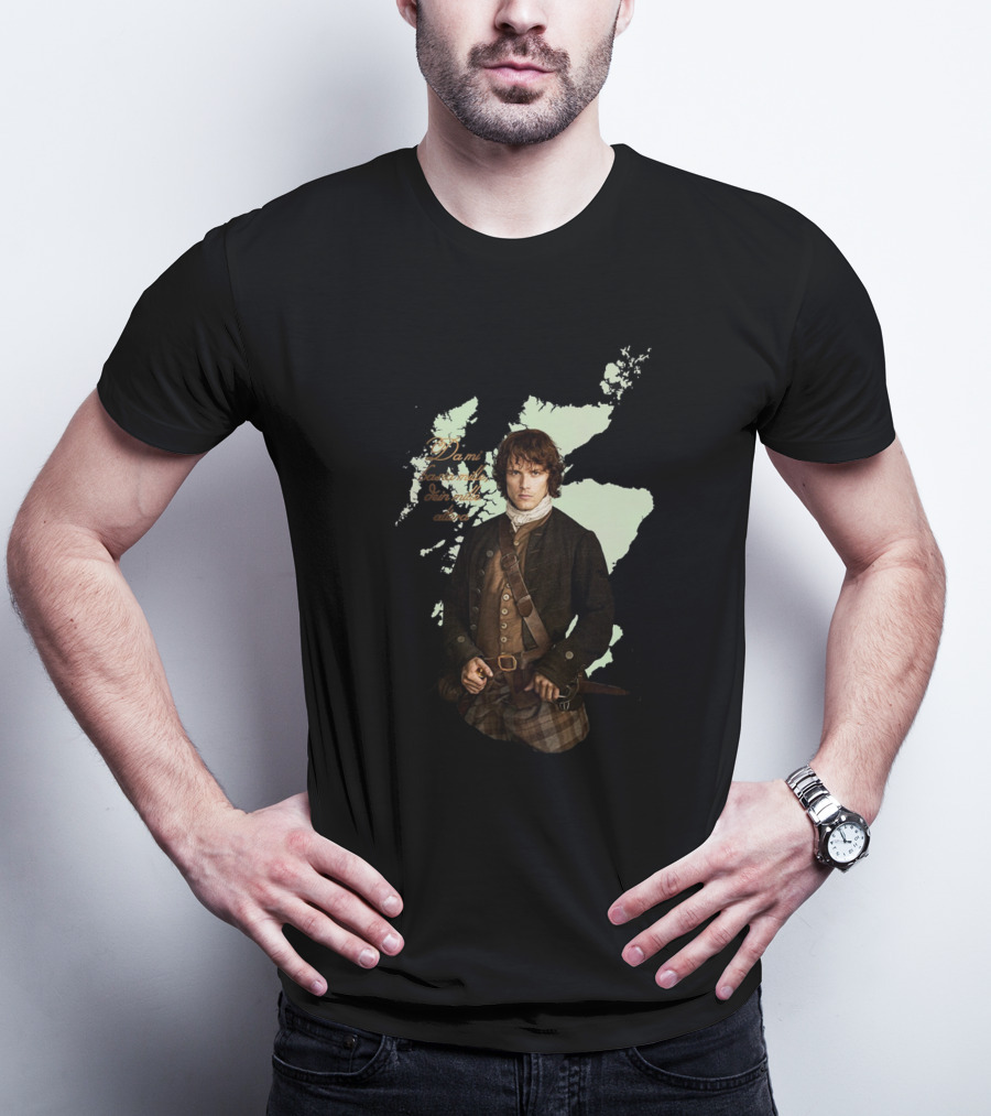 Jamie Fraser Edition Outlander Map Background T-Shirt