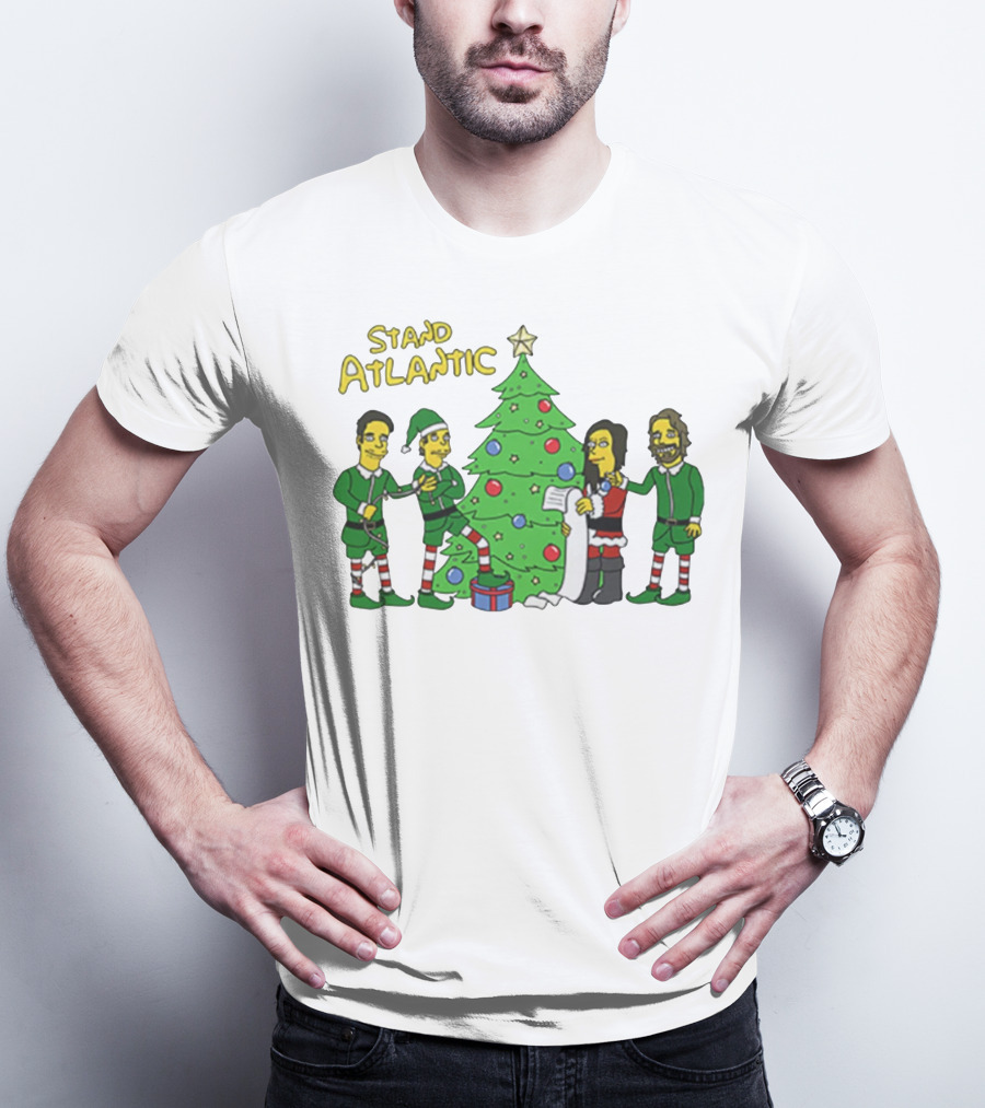 STAND ATLANTIC Christmas Tree And Cartoon Characters T-Shirt