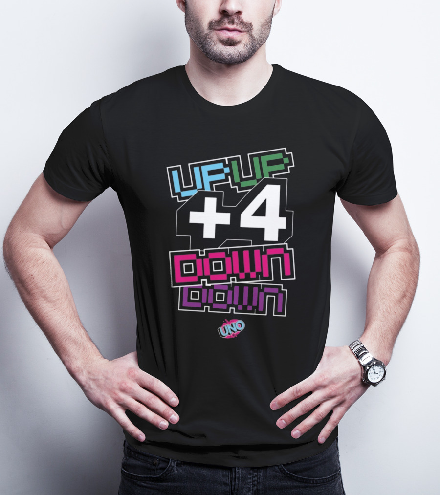 UpUpDownDown Plus Four UNO Gaming Collaboration T-Shirt