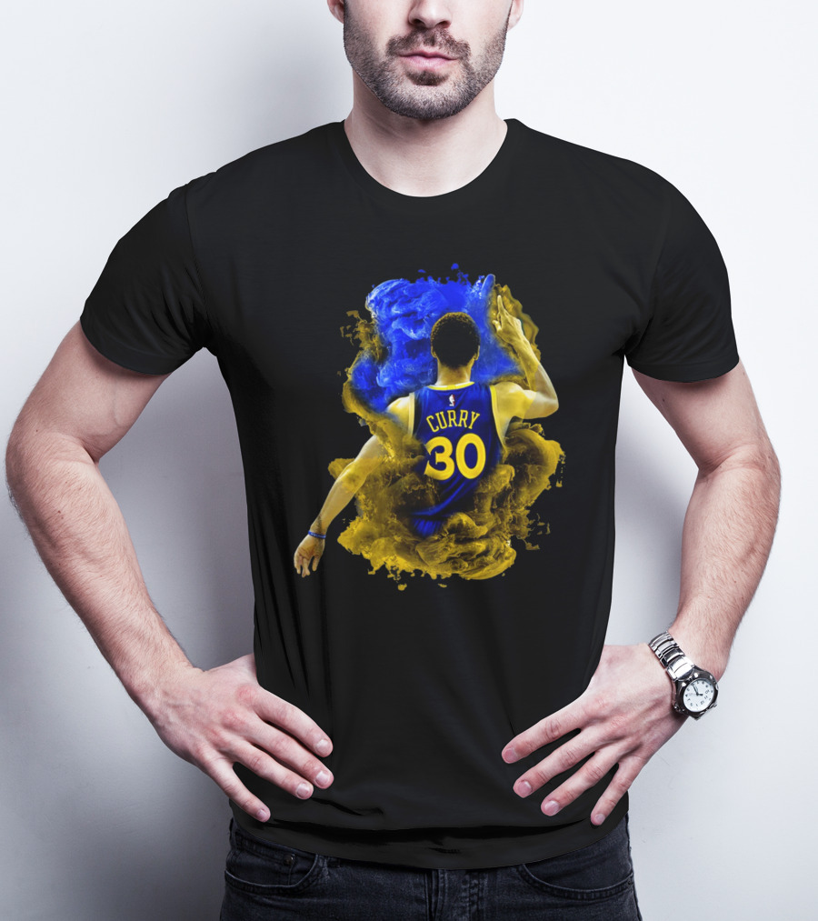 Stephen Curry 30 Blue Yellow Burst T-Shirt