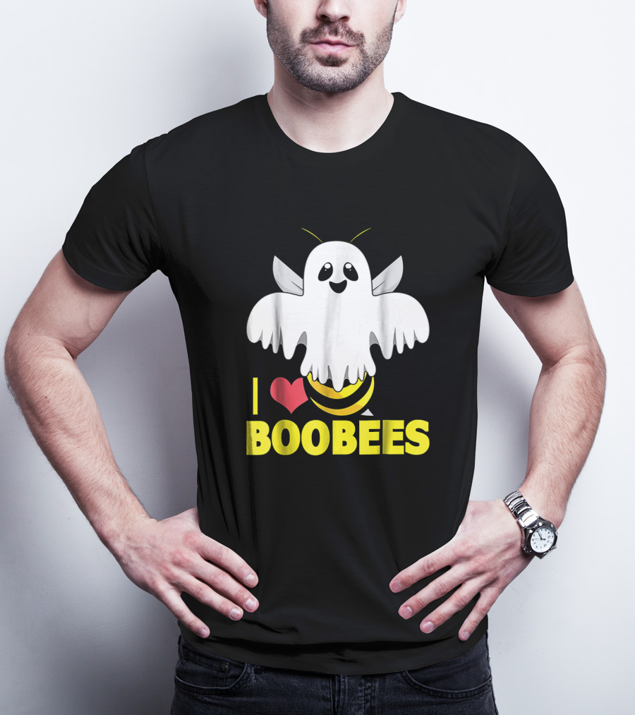 I Heart Boo Bees Funny Halloween Costume Bee And Ghost Mashup T-Shirt