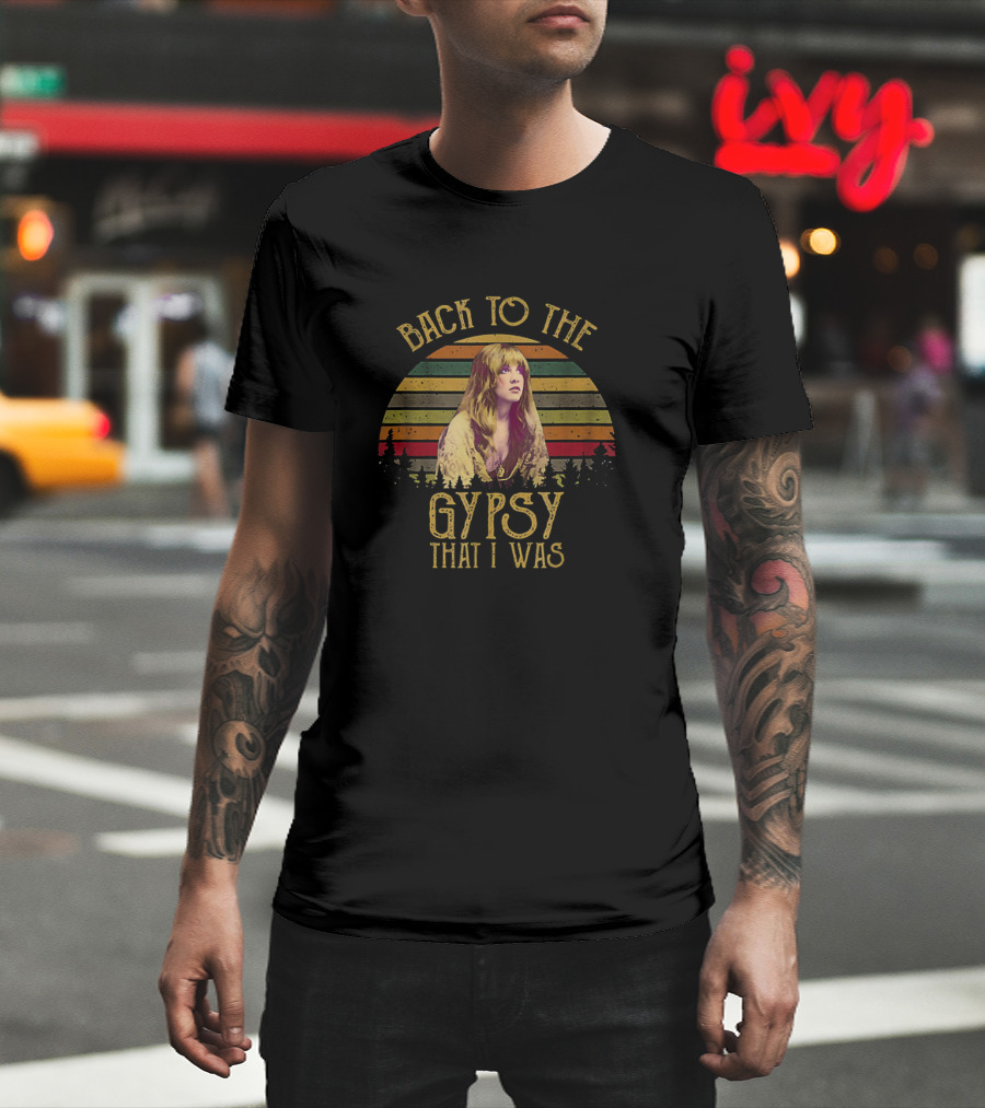 Back To The Gypsy That I Was Vintage Style Retro Sunset T-Shirt