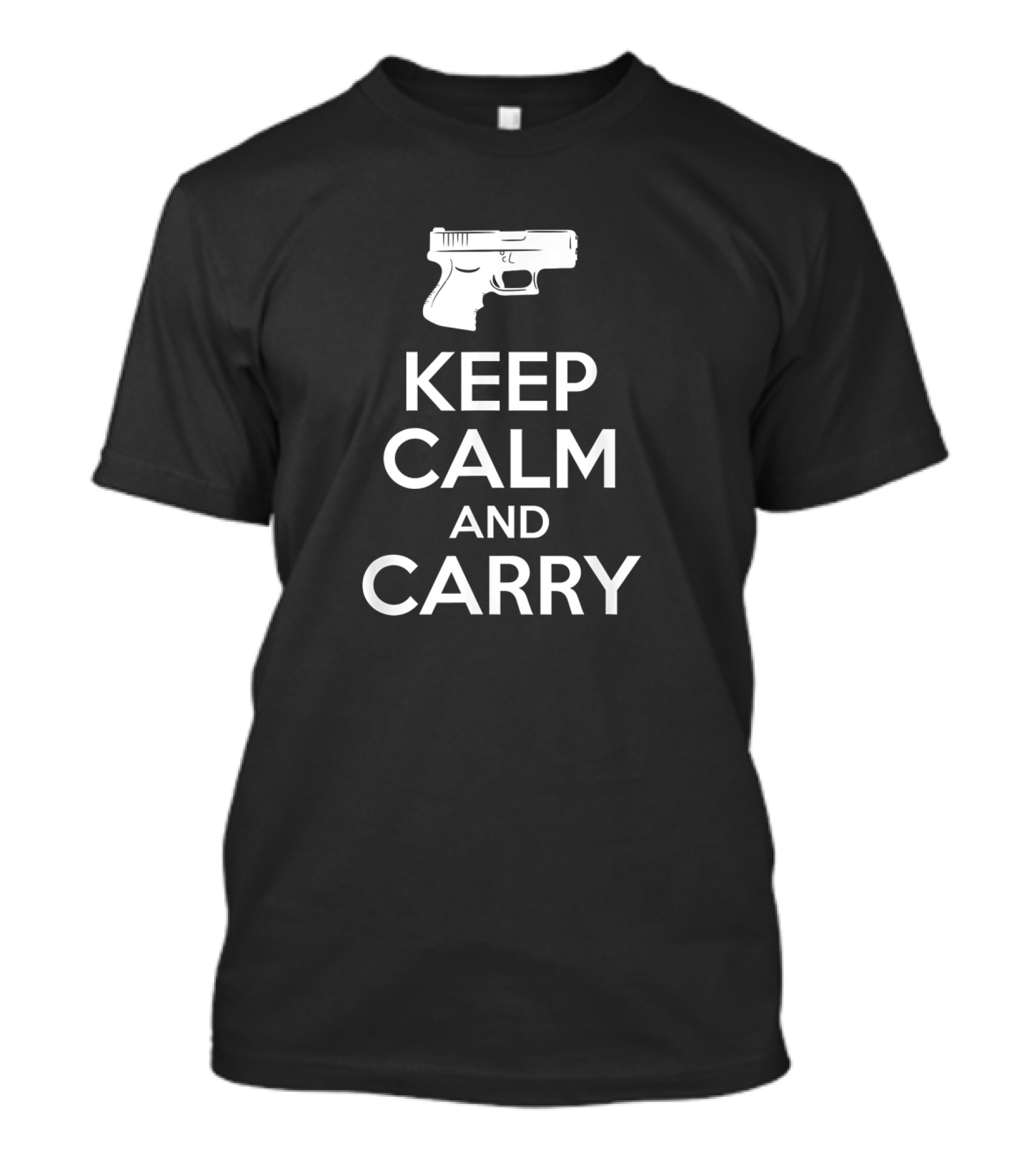 Keep Calm And Carry Gun Hunter Graphic With Pistol T-Shirt