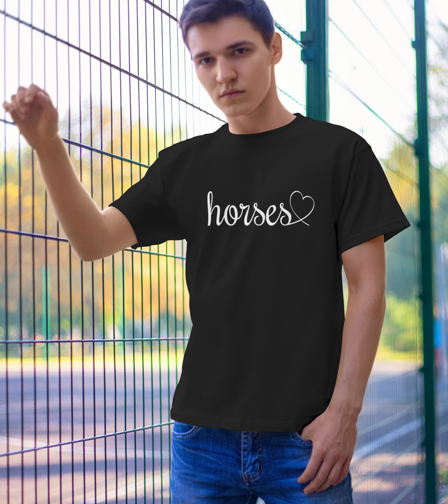 Horses Script With Heart T-Shirt