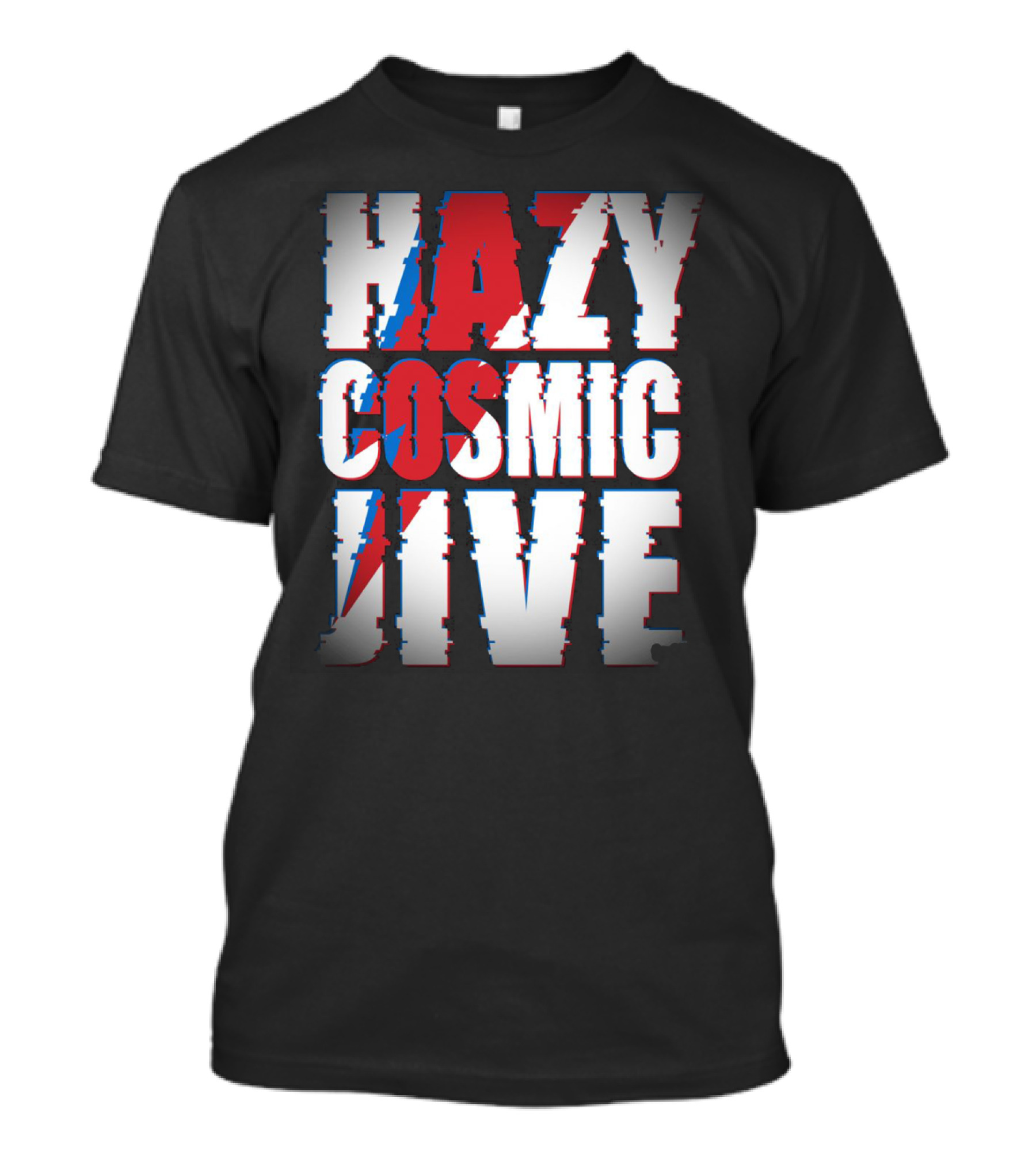 Hazy Cosmic Jive Ziggy Stardust Style Lightning Bolt T-Shirt