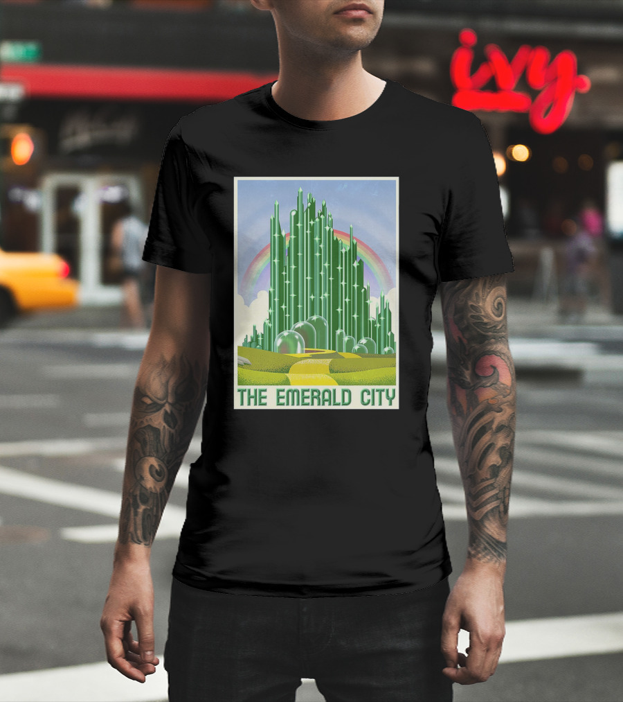 The Emerald City Landmarks Rainbow Road Journey T-Shirt