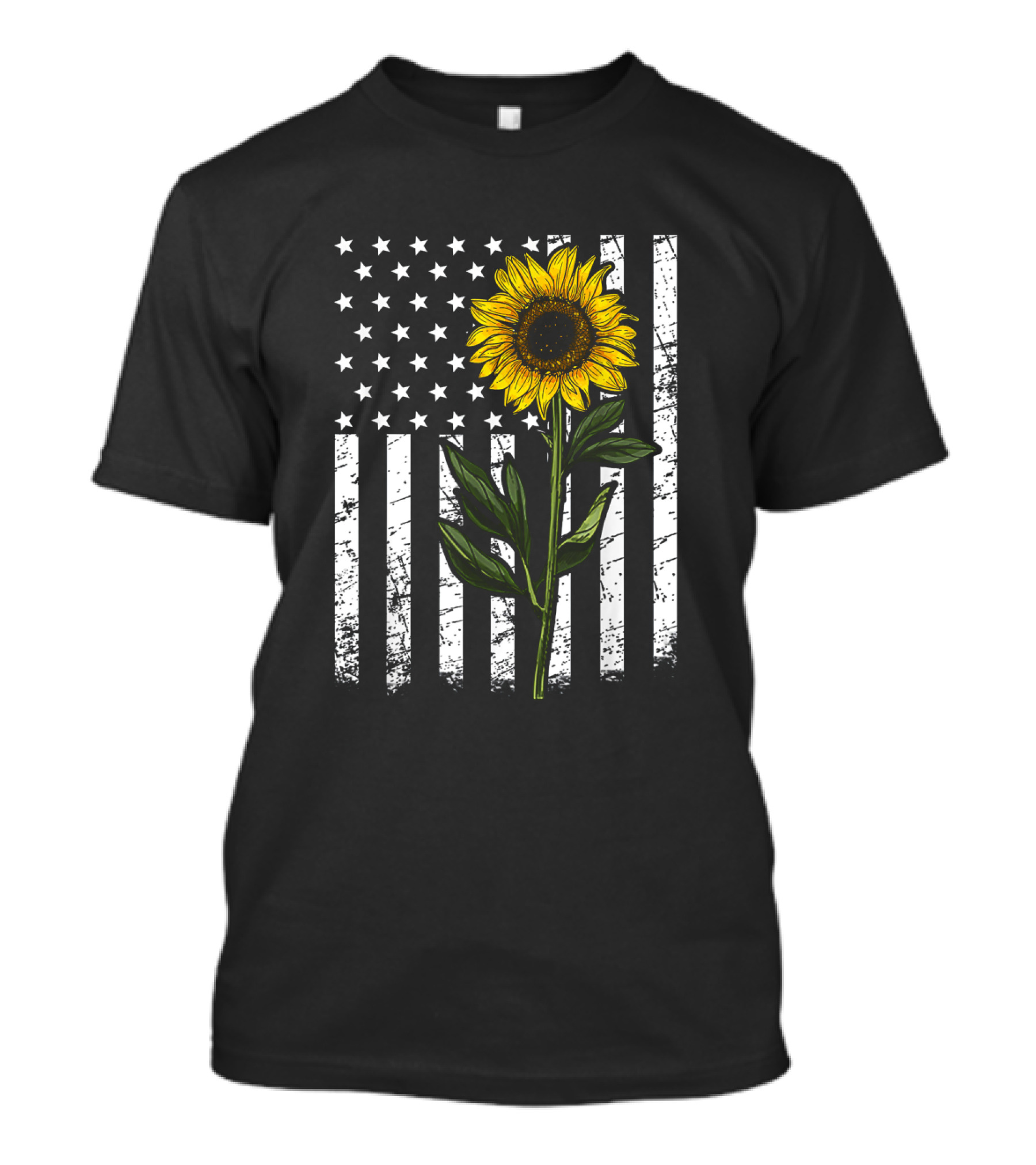 American Flag Sunflower Enthusiasts Patriotic T-Shirt