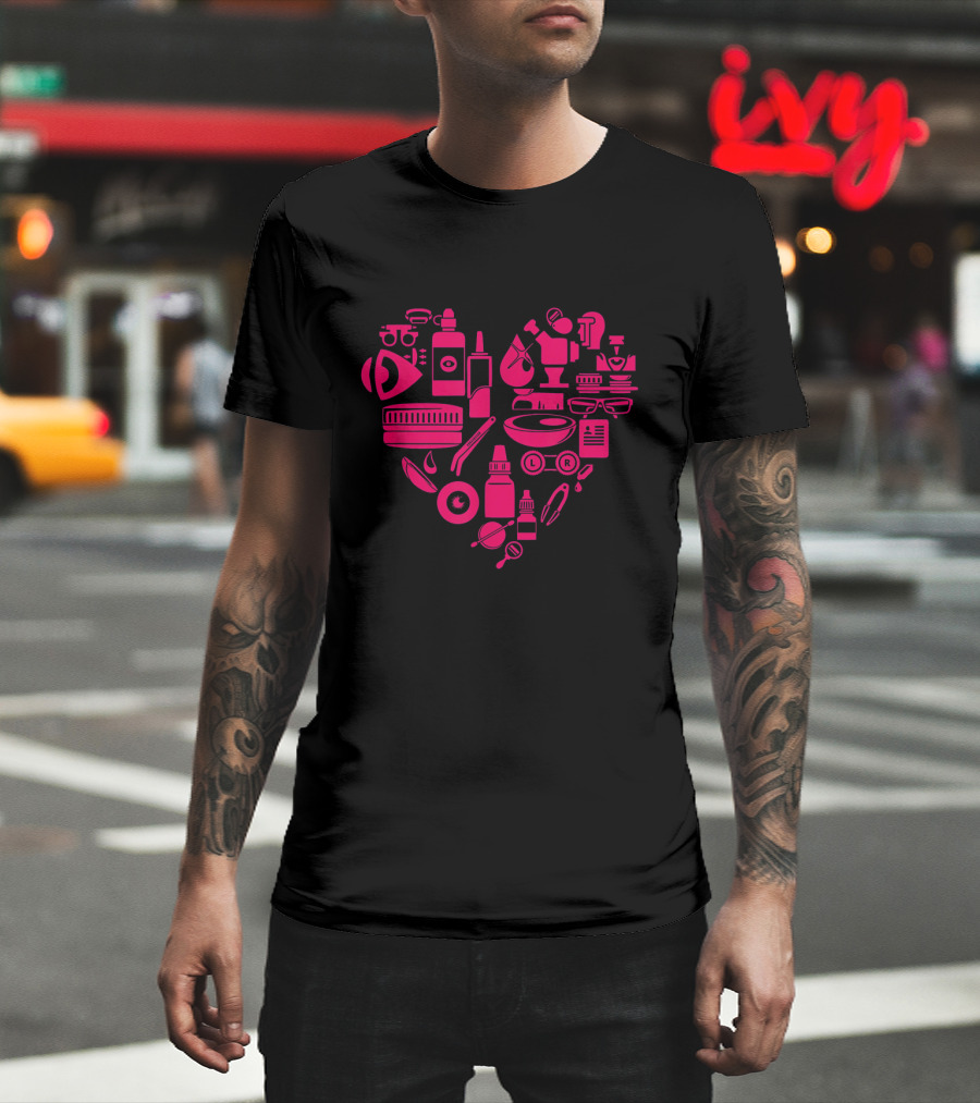 Heart Shaped Optometry Tools For Passionate Optometrists T-Shirt