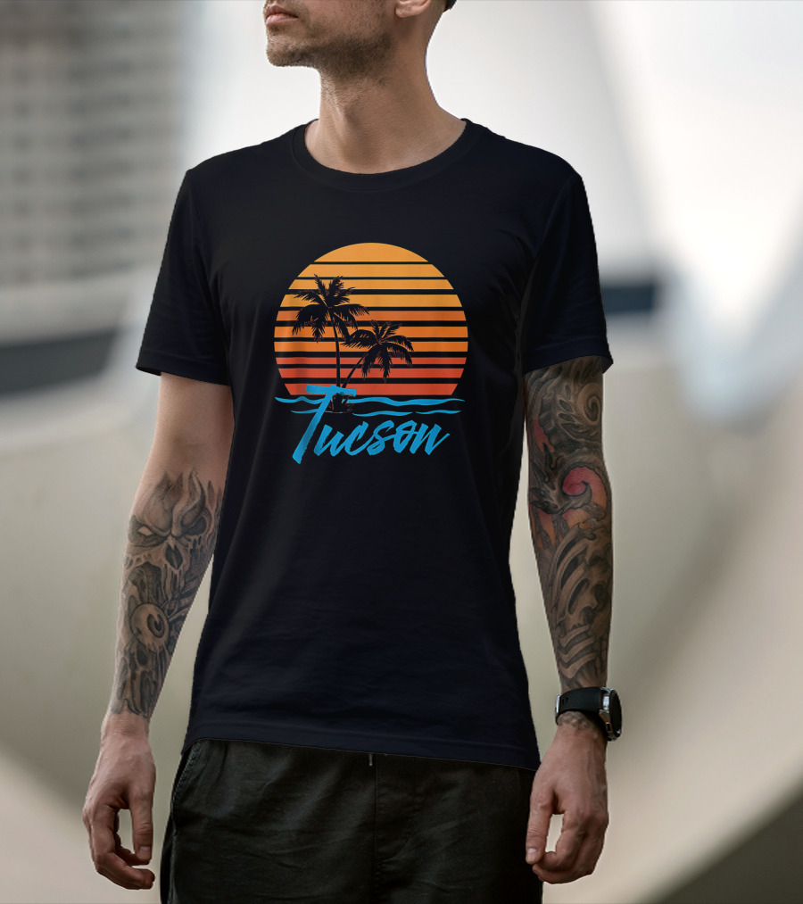 Tucson Sunset With Palm Trees And Beach Vibes T-Shirt
