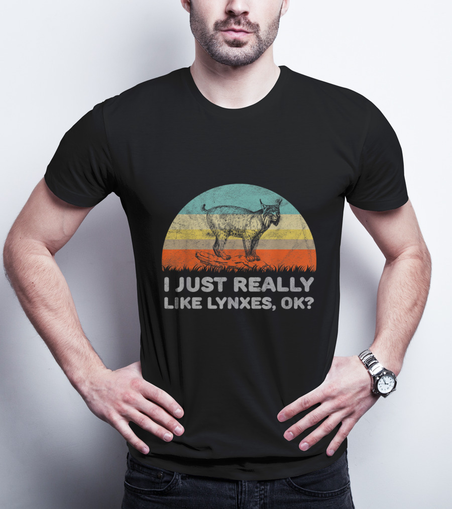 I Just Really Like Lynxes OK Vintage Sunset T-Shirt
